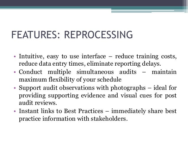 Features of reprocessing system