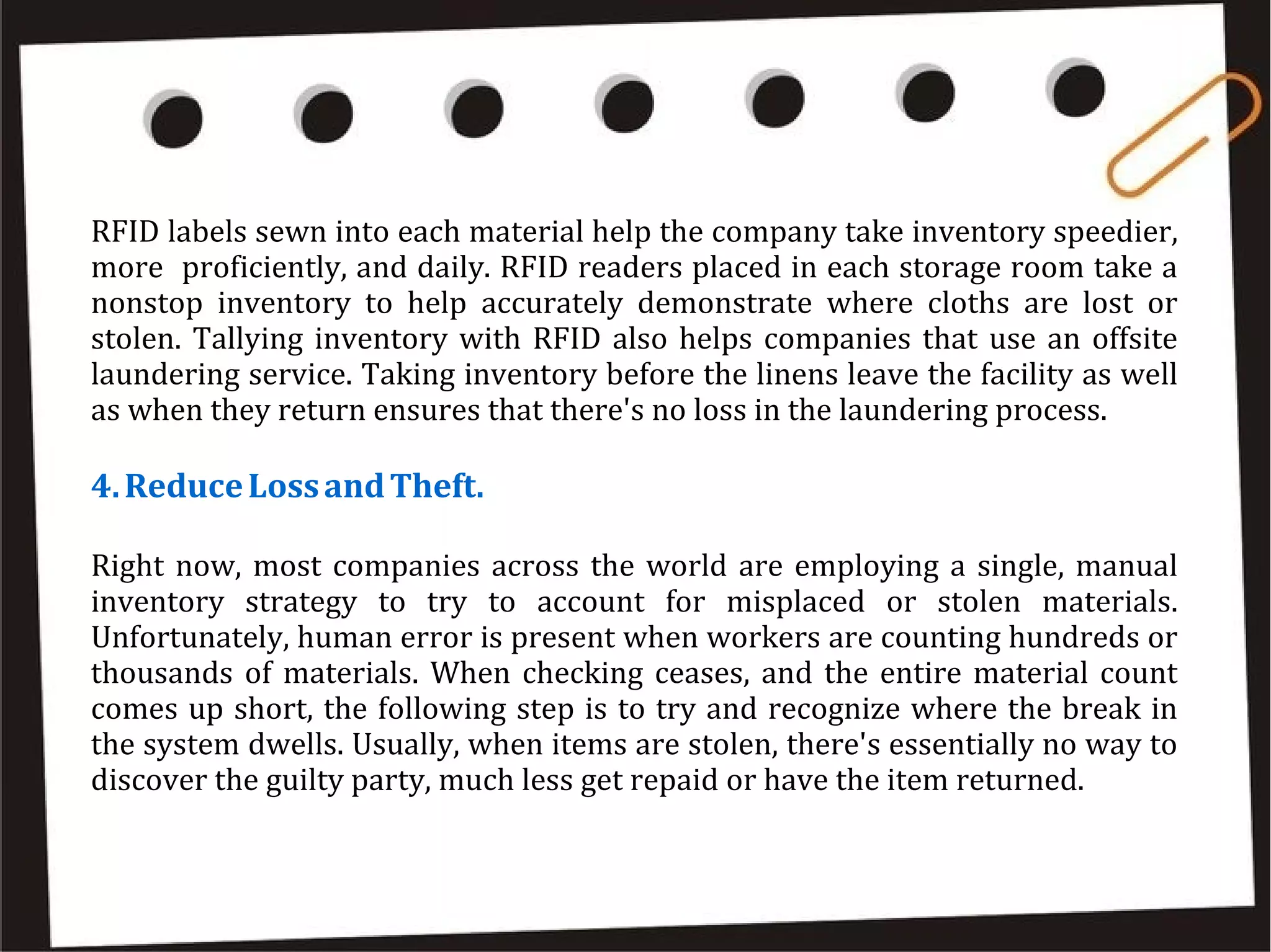 Features of RFID Laundry Management System | Omega-Cst | PPT
