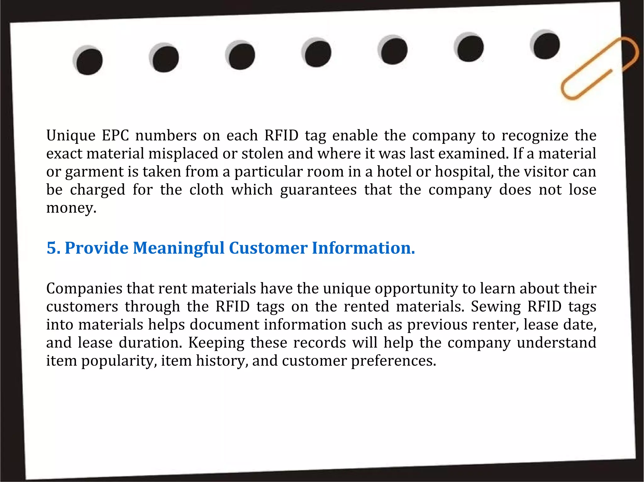 Features of RFID Laundry Management System | Omega-Cst | PPT