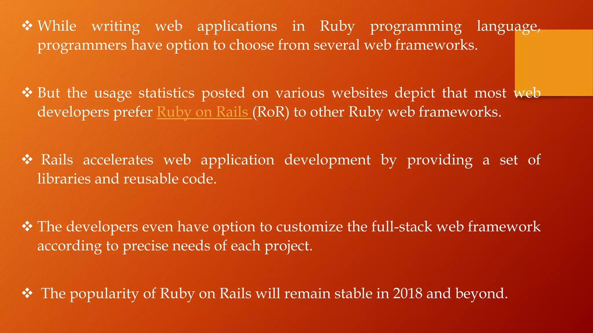 Features Of Rubymine Ppt Free Download