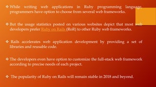 FEATURES OF RUBYMINE | PPT