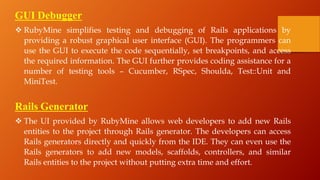 FEATURES OF RUBYMINE | PPT