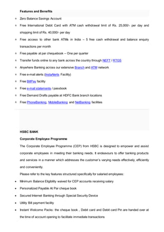 Features of salary account of Indian Bank | DOCX