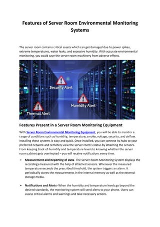 Features of Server Room Environmental Monitoring Systems.pdf | Indoor ...
