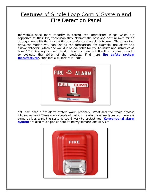 Features of Single Loop Control System and Fire Detection Panel