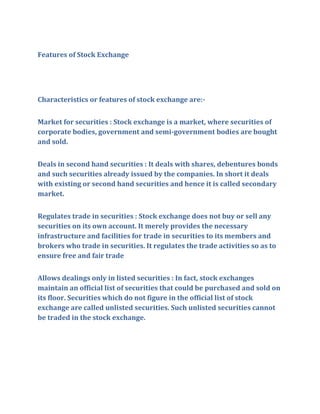 Features of stock exchange 2 | DOCX