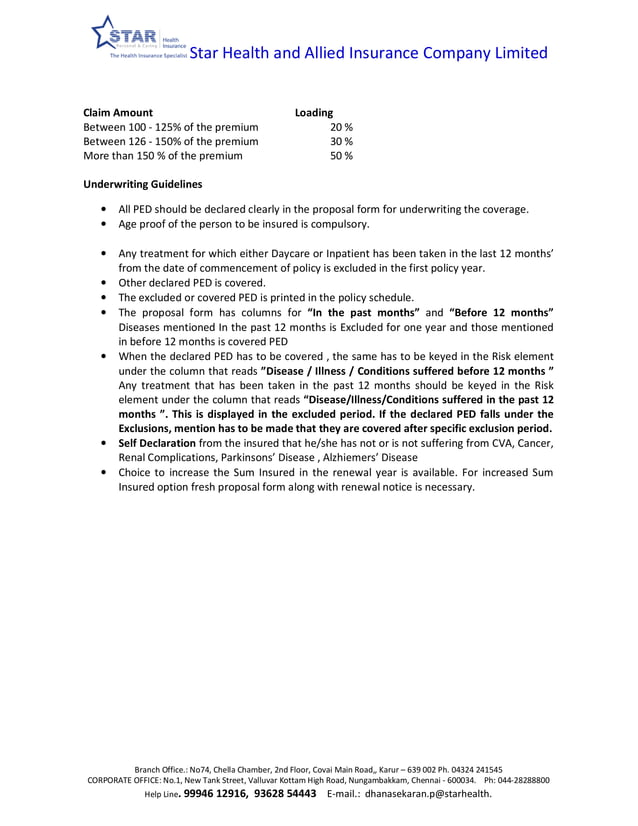 Star Health Insurance - Senior Citizen Red Carpet Policy | PDF