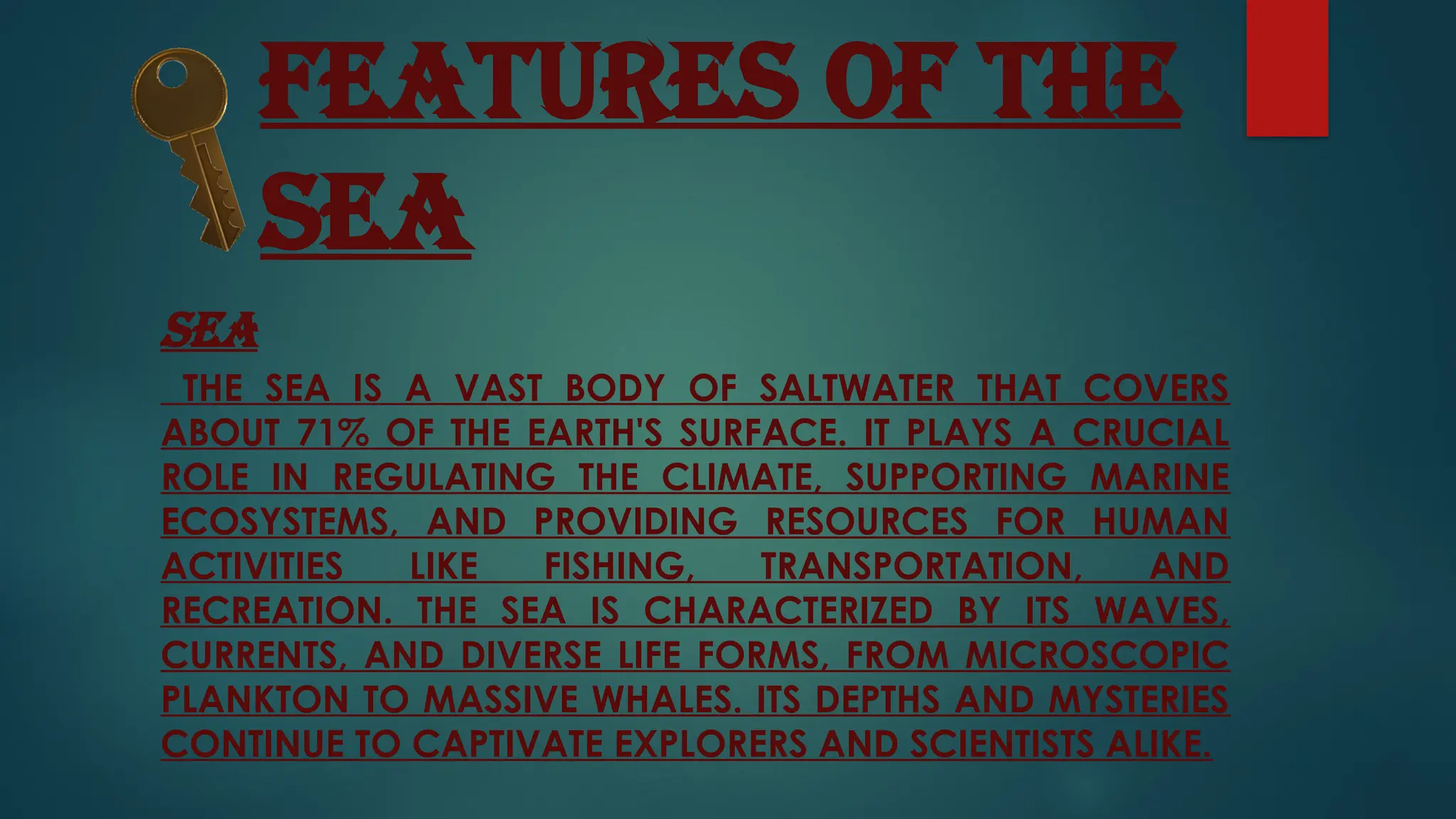 FEATURES OF THE SEA.pptx(island,strait,bay,gulf,isthmus,) | PPTX