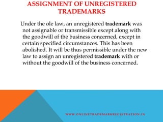 Features of the trademarks act | PDF