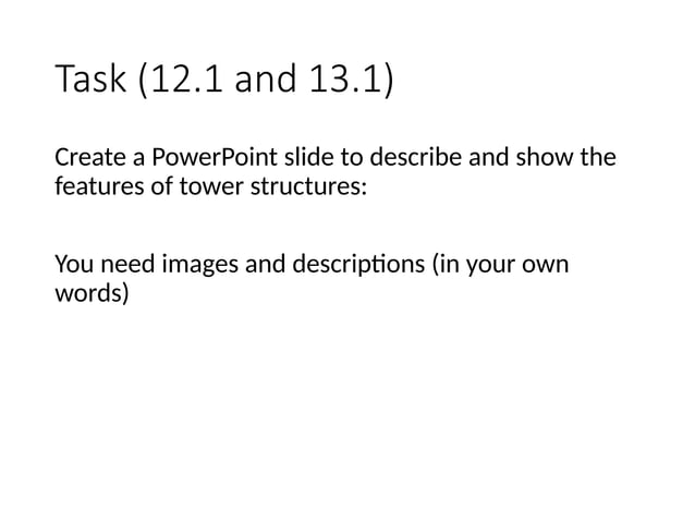 Features of tower structures for SEN class | PPT