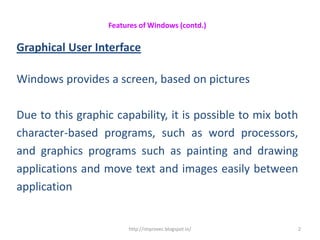 Features of windows | PPT