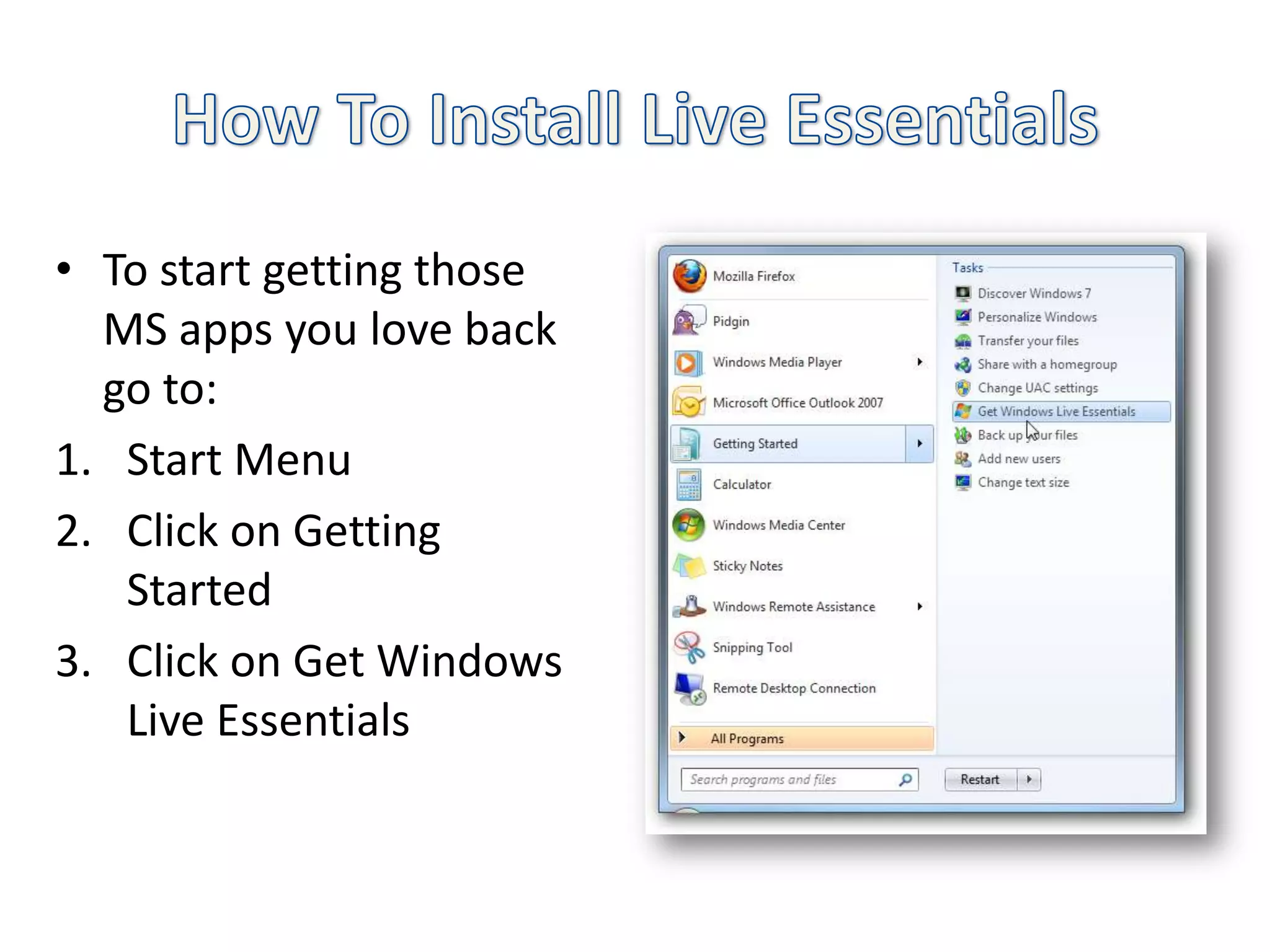 Features Of Windows 7 | PPTX