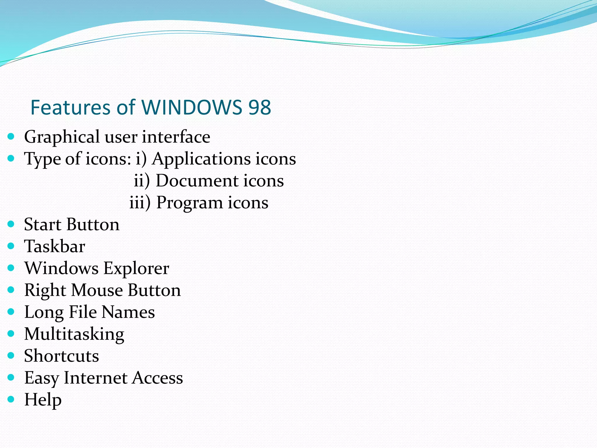 Features of windows operating system | PPTX