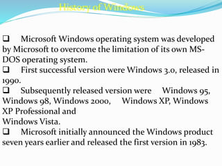Features of windows operating system | PPTX