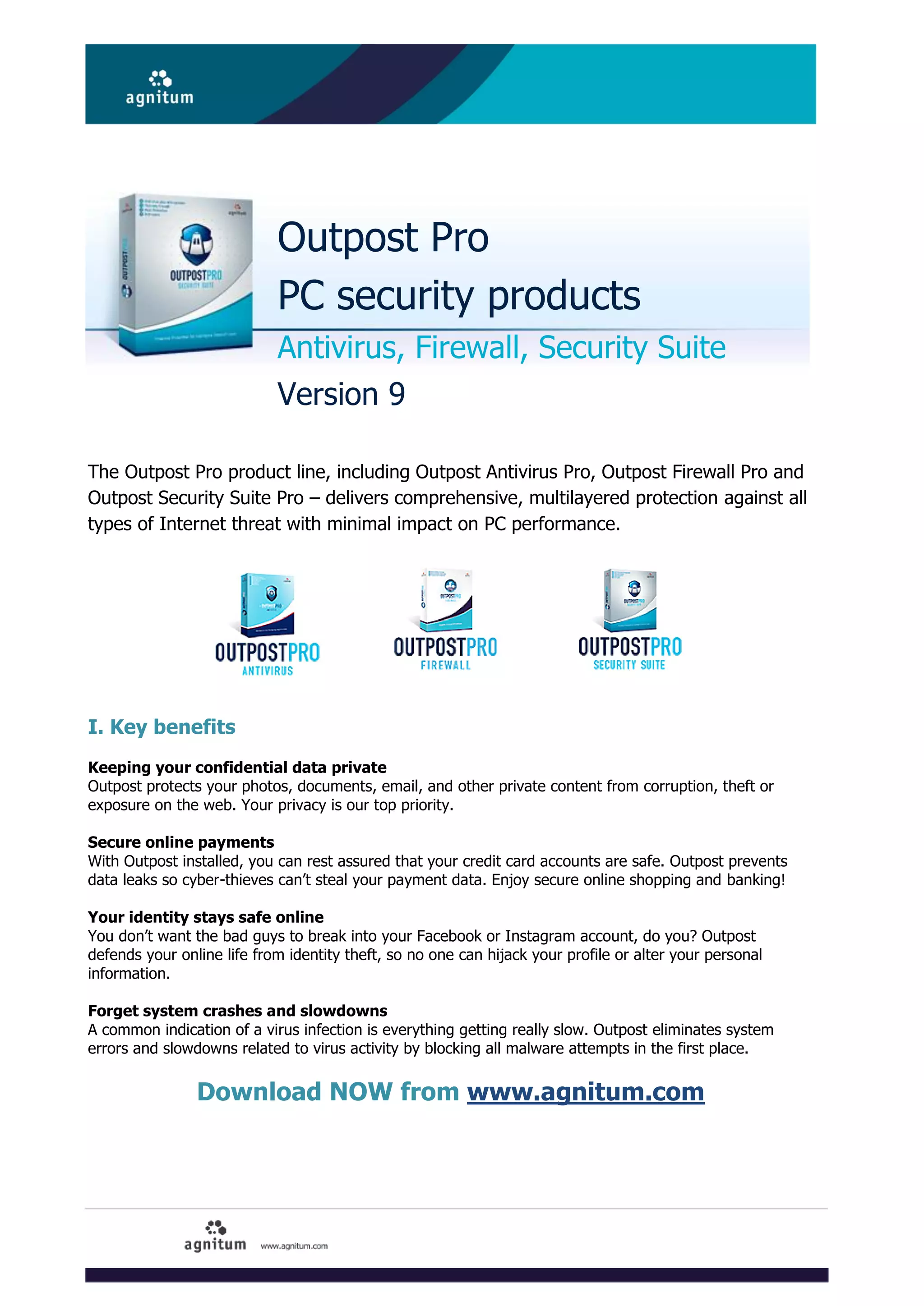 Agnitum Outpost Pro product line | PDF