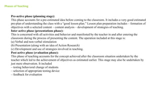 Features, planning, & phases of teaching | PPT