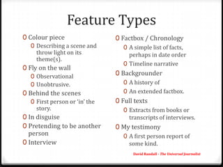 Feature stories across the genres | PPTX