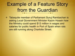 Feature story and narration vox pops | PPTX