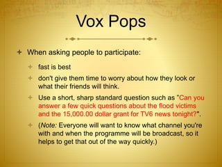 Feature story and narration vox pops | PPTX