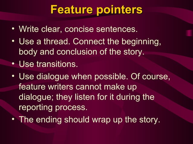 Feature writing