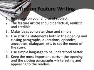 Feature writing | PPTX