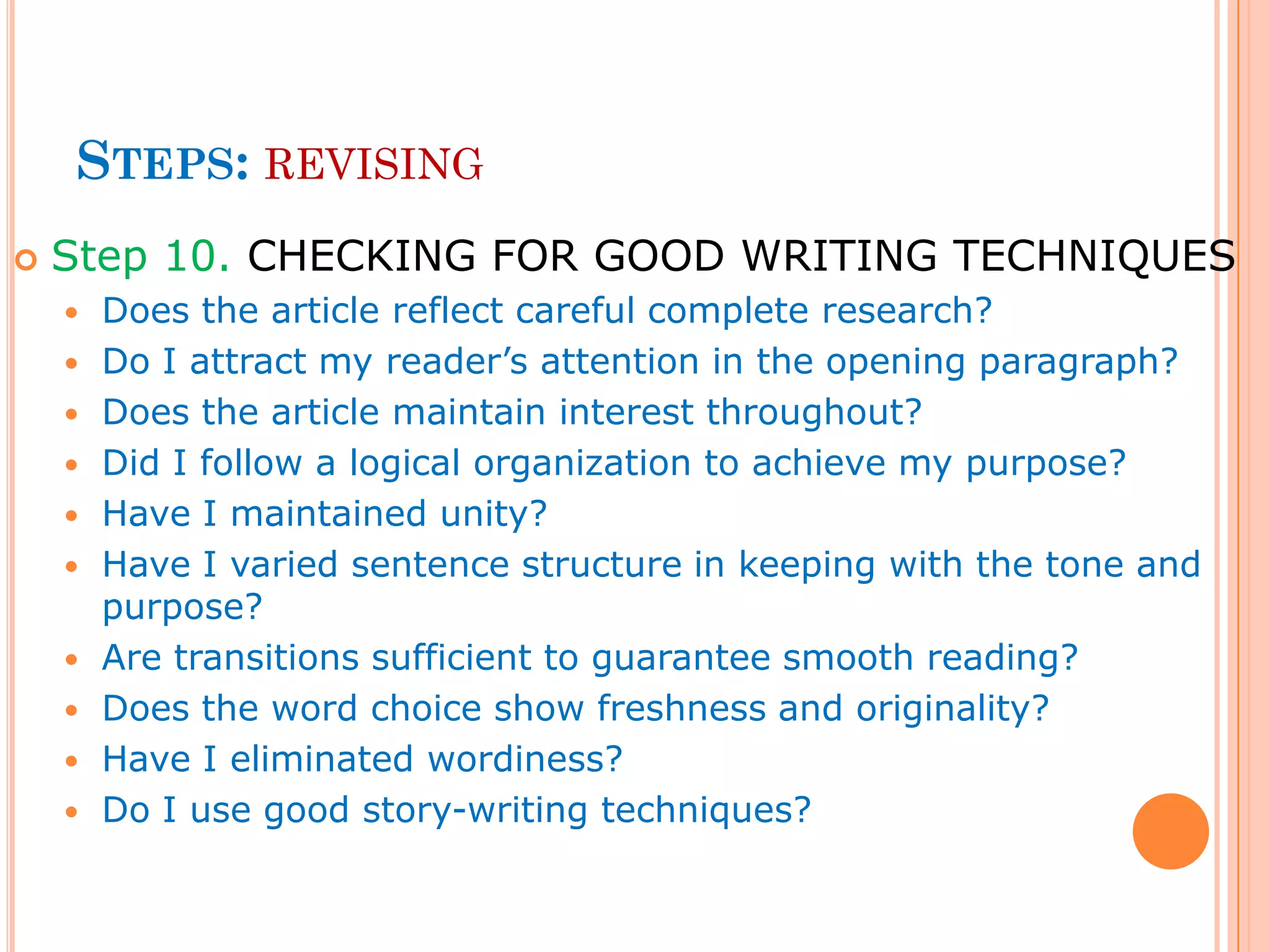 Feature Writing Basics | PPTX