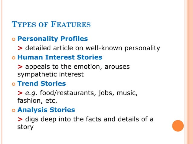 Feature Writing Basics | PPTX