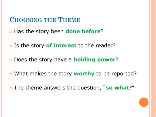 Feature Writing Basics | PPTX