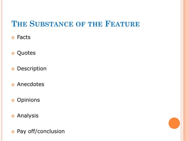 Feature Writing Basics | PPTX