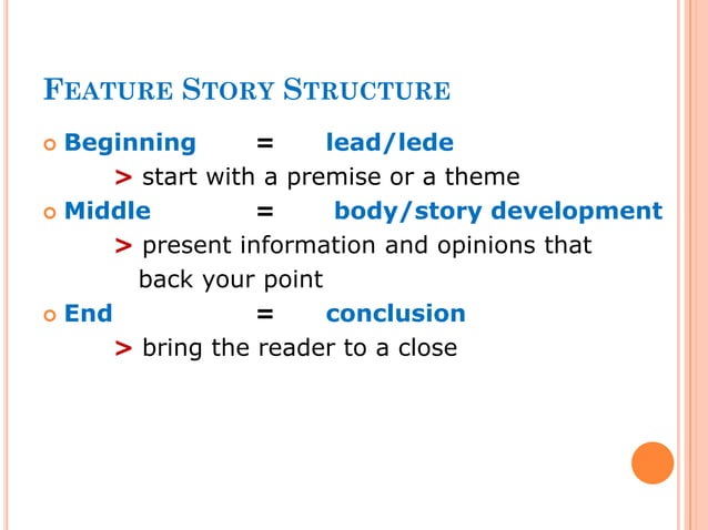 Feature Writing Basics | PPTX