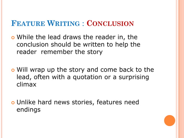Feature Writing Basics | PPTX