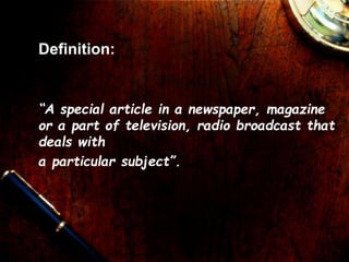 Feature writing | PPT