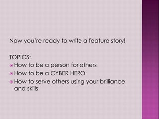 Feature writing elem | PPTX