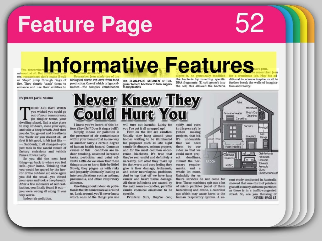 What Is The Example Of Feature Articles
