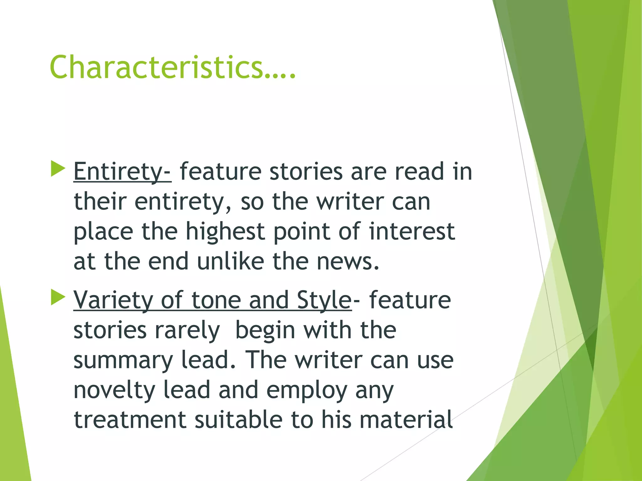 Feature writing | PPT