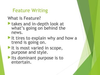 Feature writing | PPT