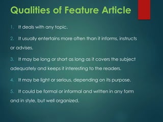 Feature Writing | PPTX
