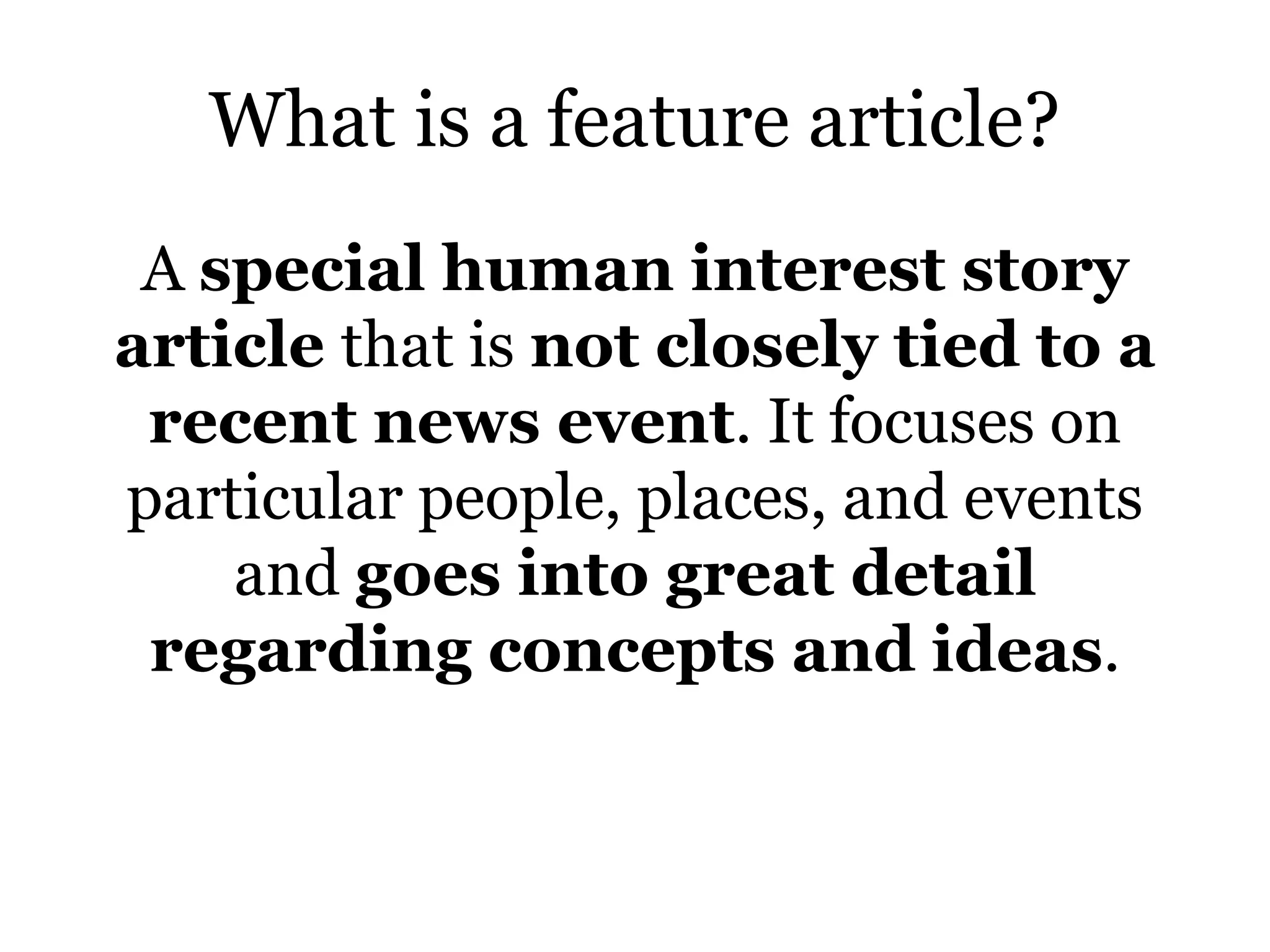 Writing Feature Articles | PPTX