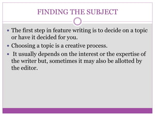 Feature writing | PPTX