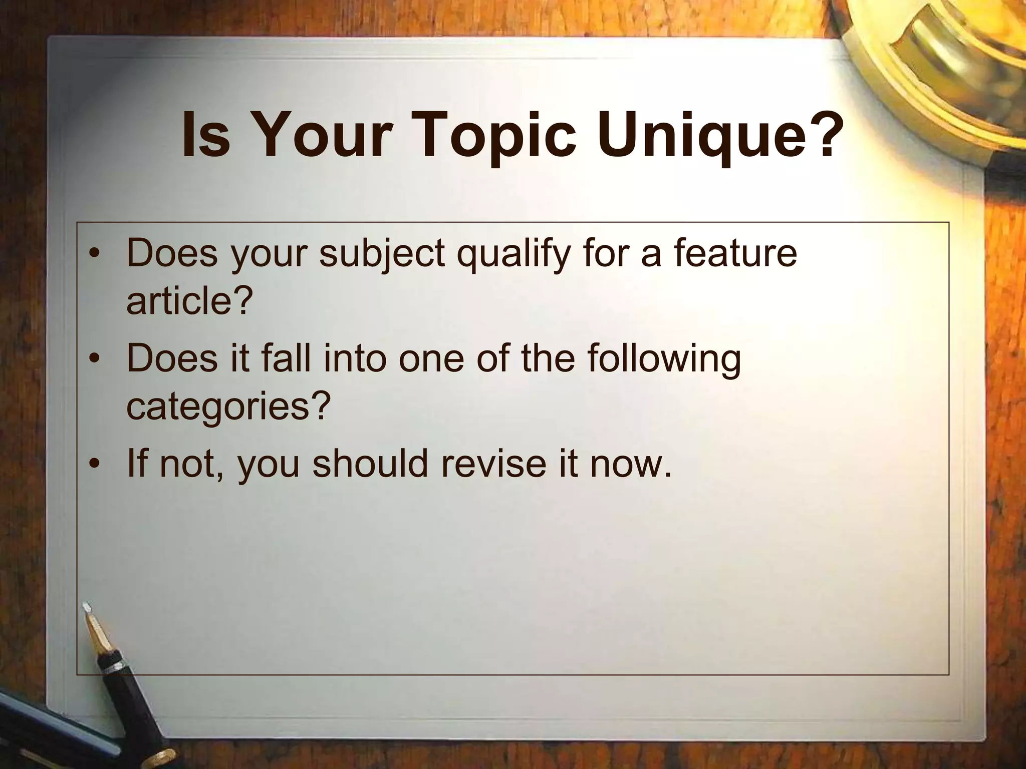 Feature writing | PPT
