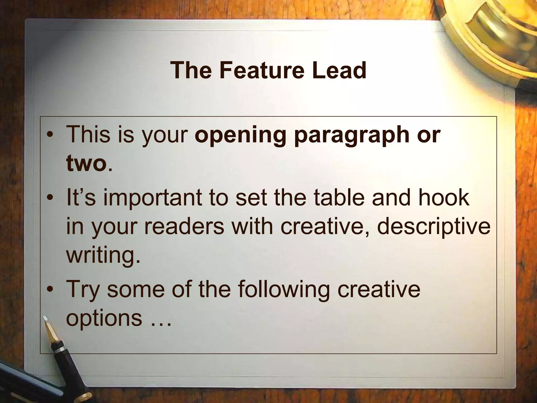 Feature writing | PPT