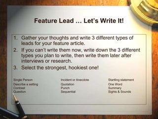 Feature writing | PPT