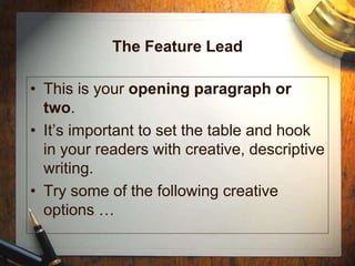 Feature writing | PPT