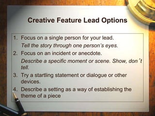 Feature writing | PPT