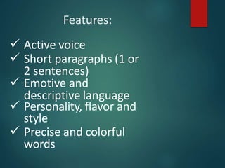 Feature writing................................... | PPTX