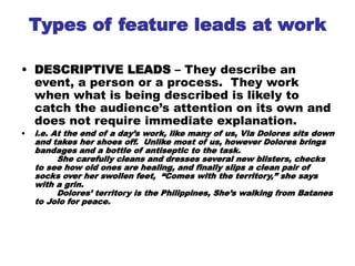 Feature Writing 2.ppt | Screenwriting | Content Production