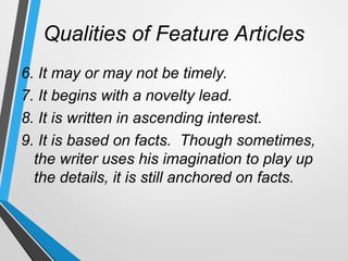 Powerpoint Presentation on FEATURE WRITING2.0.ppt