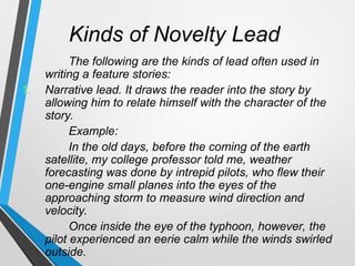 Powerpoint Presentation on FEATURE WRITING2.0.ppt