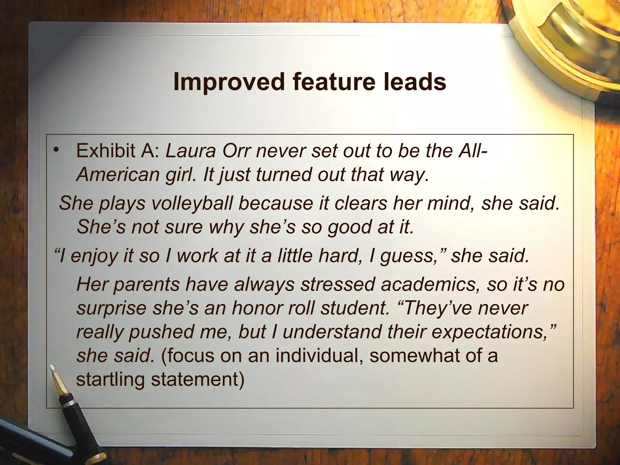 Feature Writing 101 | PPT