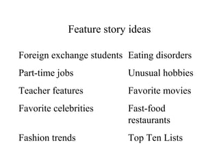 Feature writing final | PPT